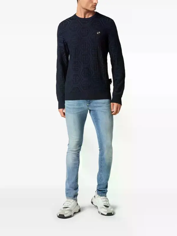 Philipp Plein Monogram Jacquard Crewneck Sweater