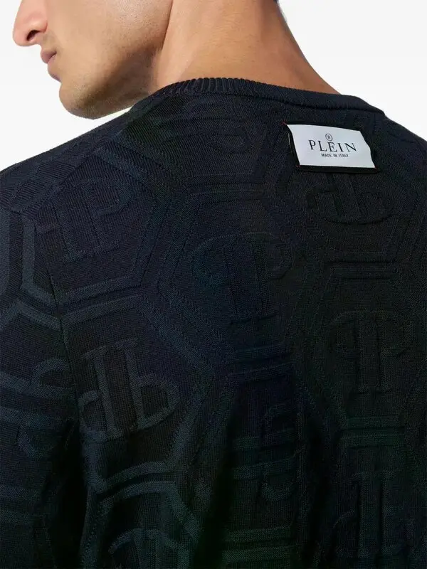Philipp Plein Monogram Jacquard Crewneck Sweater