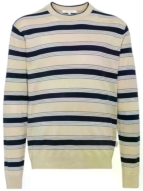 Maison Kitsuné Stripe Print Cotton Blend Sweater