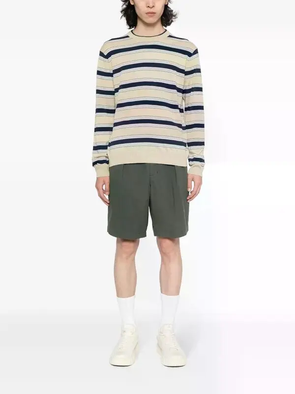 Maison Kitsuné Stripe Print Cotton Blend Sweater