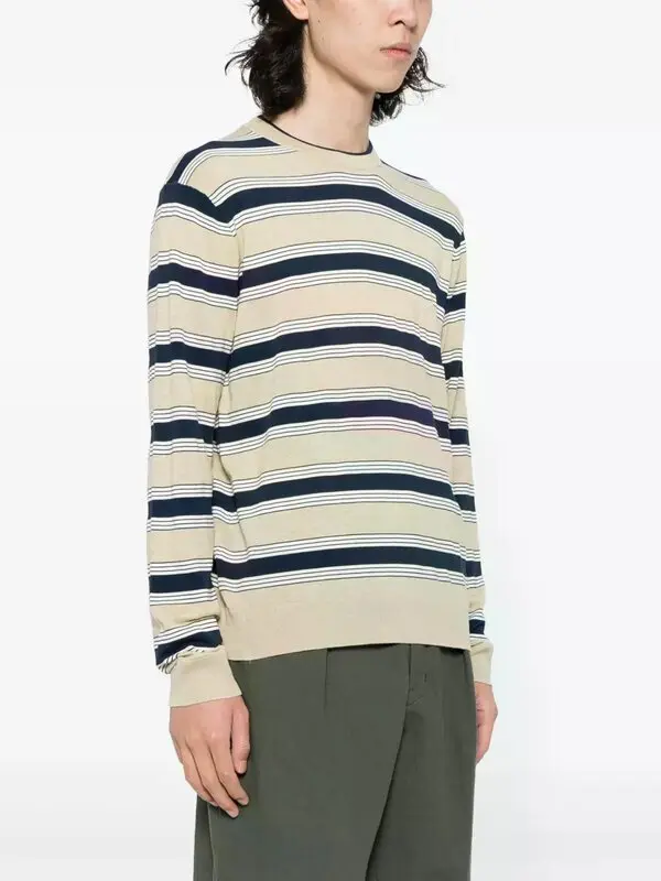 Maison Kitsuné Stripe Print Cotton Blend Sweater
