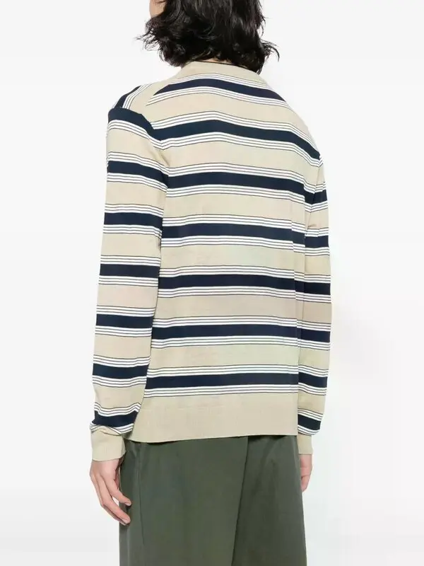 Maison Kitsuné Stripe Print Cotton Blend Sweater
