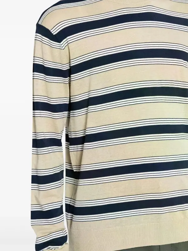 Maison Kitsuné Stripe Print Cotton Blend Sweater