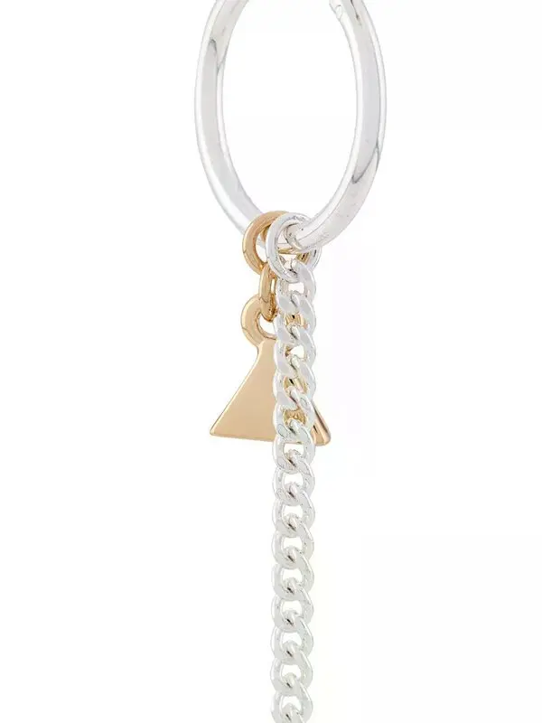 COUP DE COEUR Mismatched Chain Drop Hoop Earrings