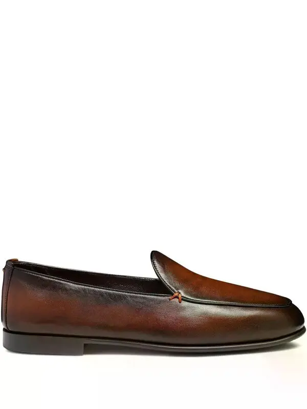 Santoni Leather Loafers - Brown