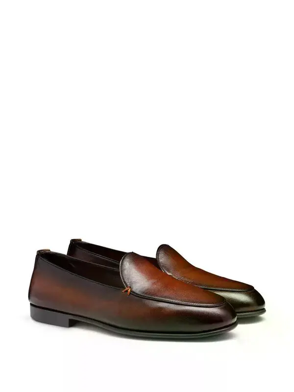 Santoni Leather Loafers - Brown