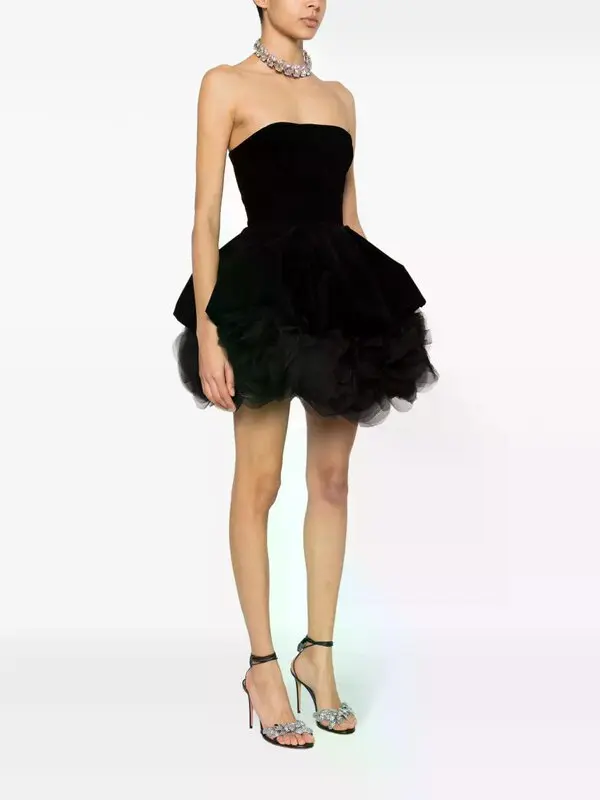 ANA RADU Strapless Velvet Mini Dress