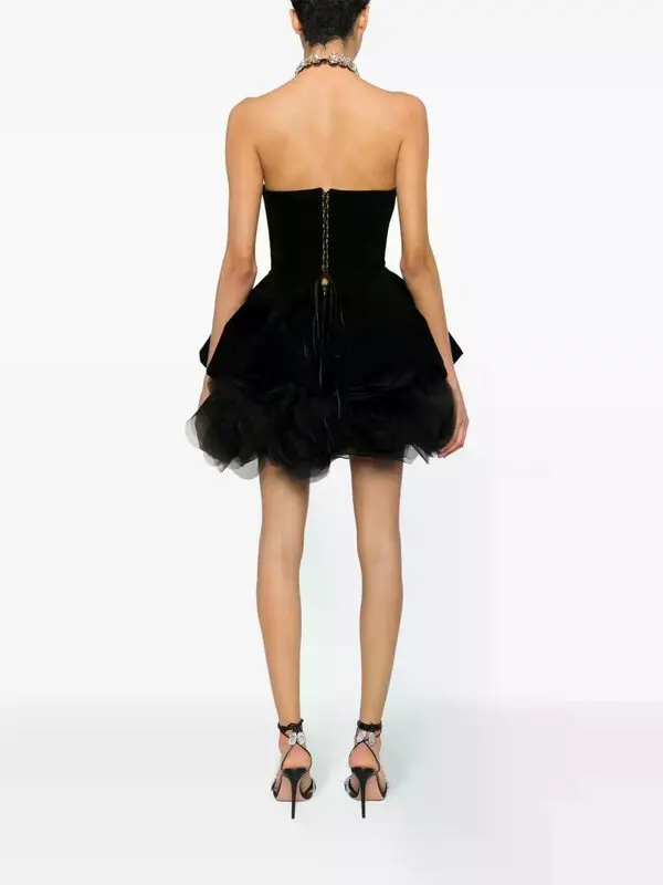 ANA RADU Strapless Velvet Mini Dress
