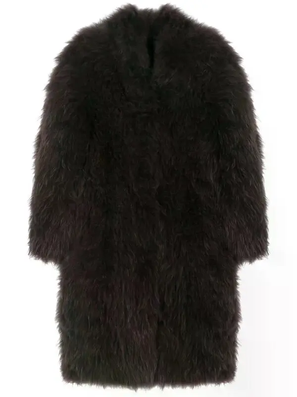 LISKA Single-breasted Shearling Coat