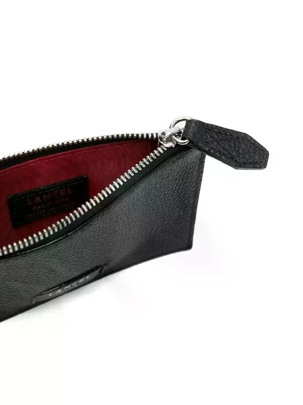 LANCEL Logo Leather Card Holder - Black