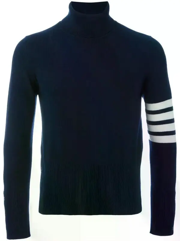 Thom Browne 4-bar Stripe Cashmere Turtleneck