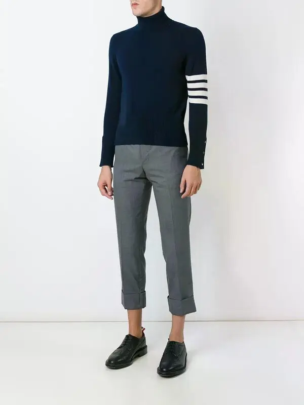 Thom Browne 4-bar Stripe Cashmere Turtleneck
