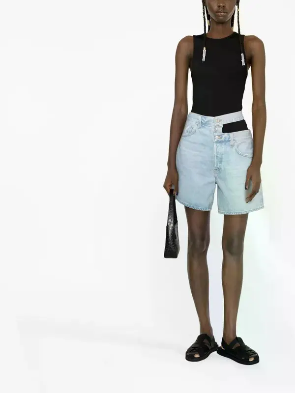 AGOLDE Asymmetric Denim Shorts
