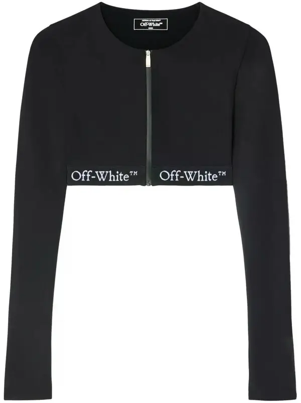 Off-White Logo-band Crop Top - Black
