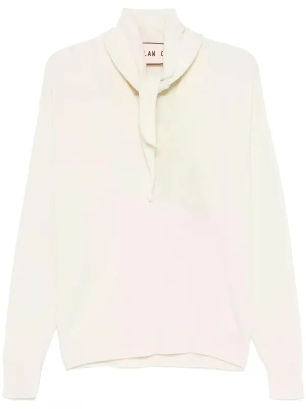 Plan C Shawl-embellished Wool-cashmere Sweater