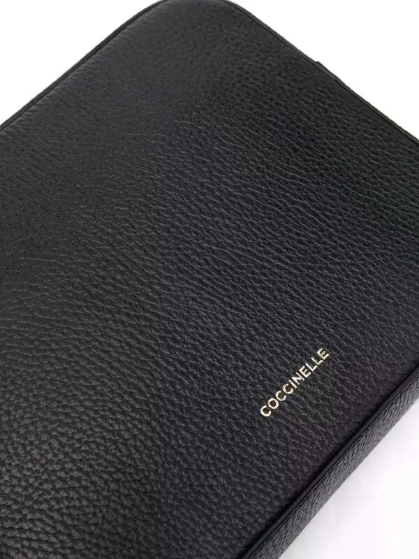 COCCINELLE Pebbled-leather Crossbody Bag - Black