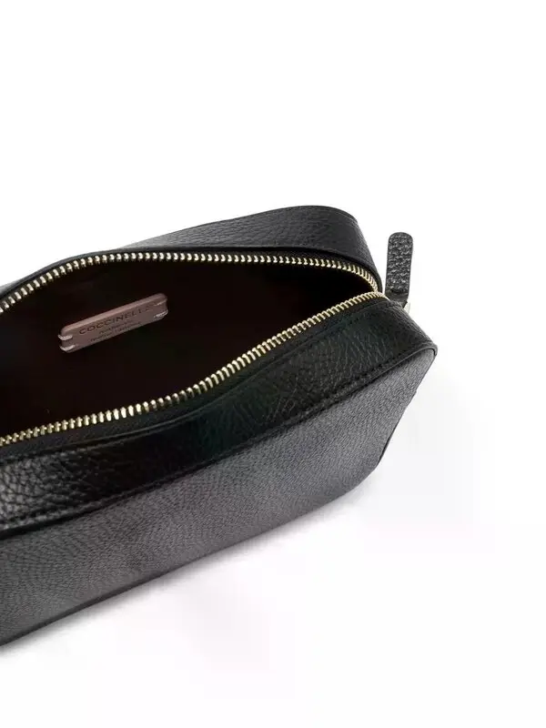 COCCINELLE Pebbled-leather Crossbody Bag - Black