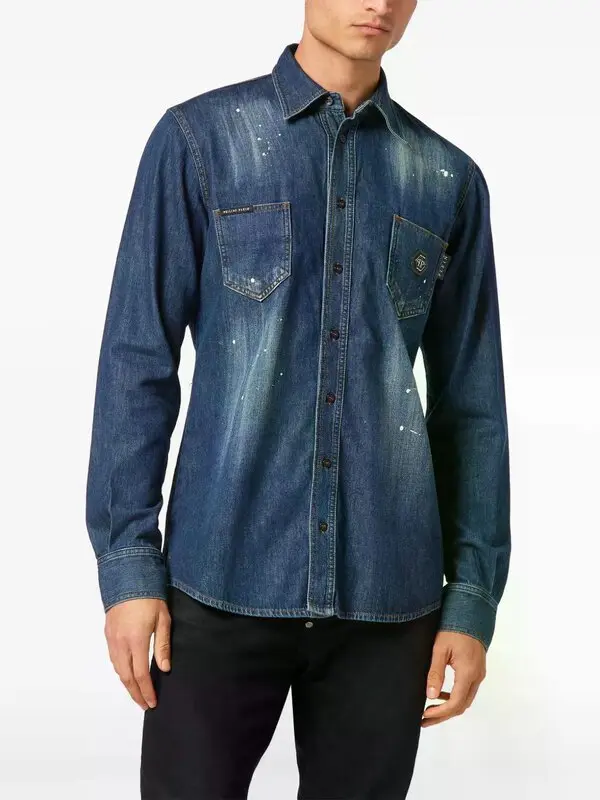Philipp Plein Denim Long-sleeved Shirt