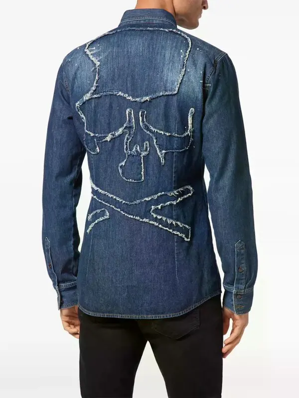 Philipp Plein Denim Long-sleeved Shirt
