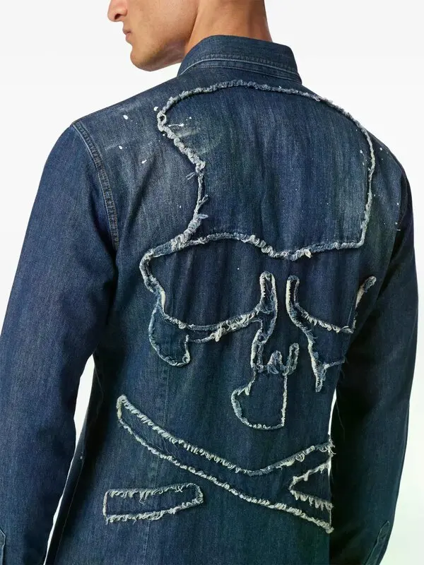 Philipp Plein Denim Long-sleeved Shirt
