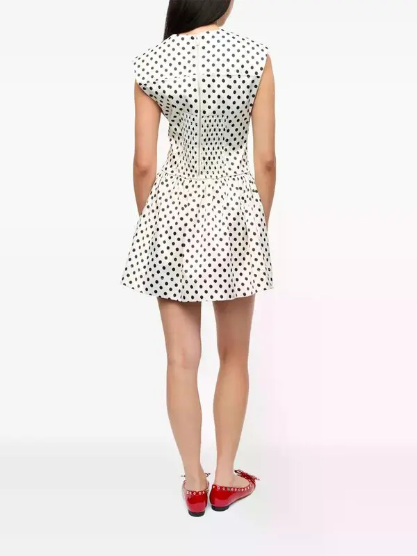 GANNI Polka Dot-print Mini Dress - White
