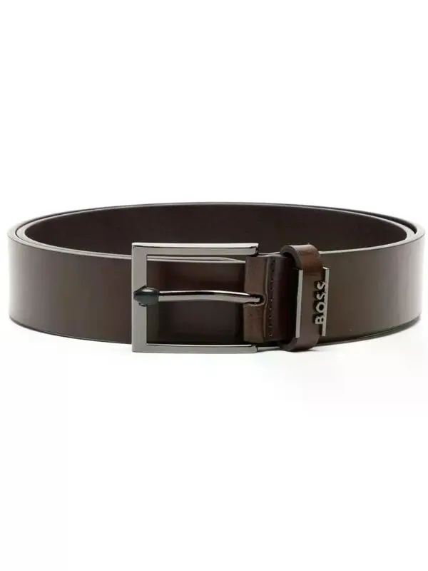 BOSS Logo-plaque Leather Belt