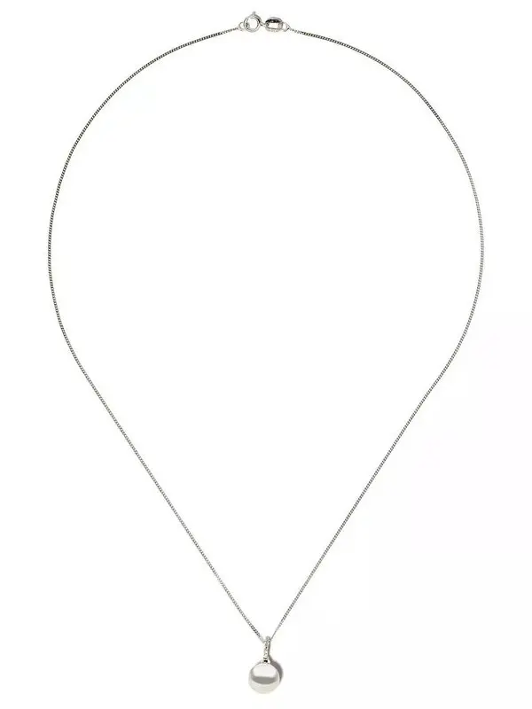 Yoko London 18kt White Gold Freshwater Pearl And Diamond Pendant Necklace - Silver