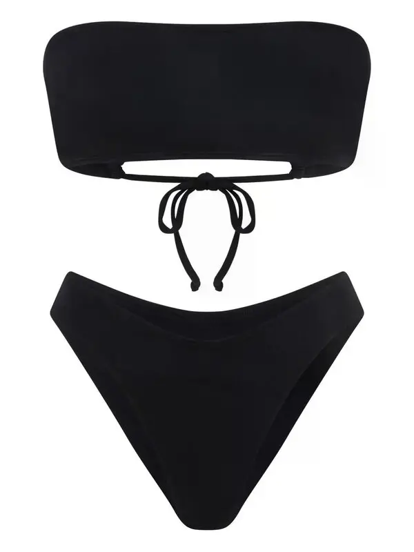 LET'S SWIM High-rise Bikini Bottom - Black
