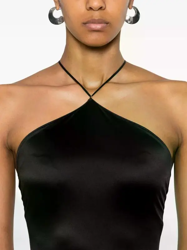 MAISON CLOSE Open-back Halterneck Midi Dress - Black
