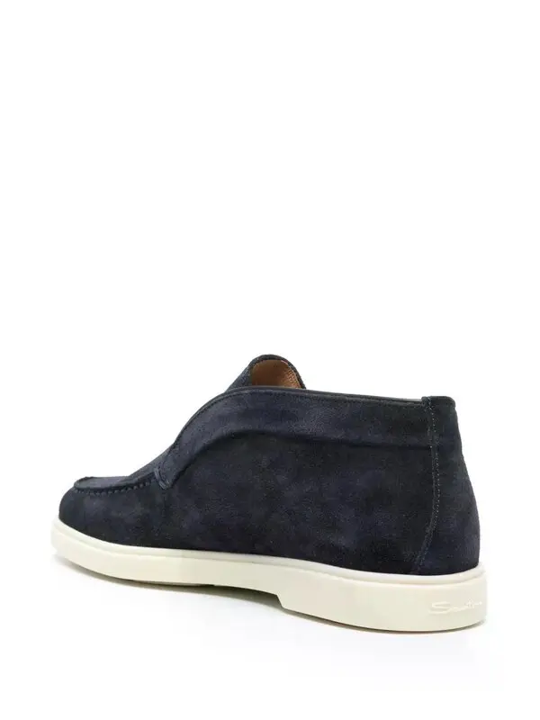 Santoni Suede Flat Loafers - Blue
