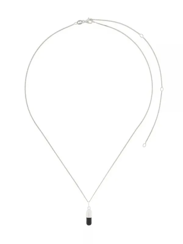 TRUE ROCKS Two-tone Pill Pendant Necklace - Silver