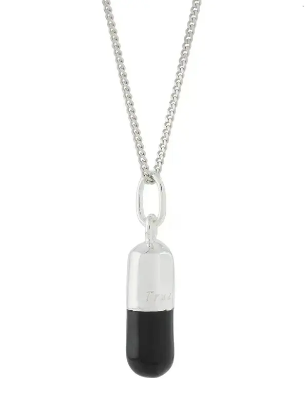 TRUE ROCKS Two-tone Pill Pendant Necklace - Silver