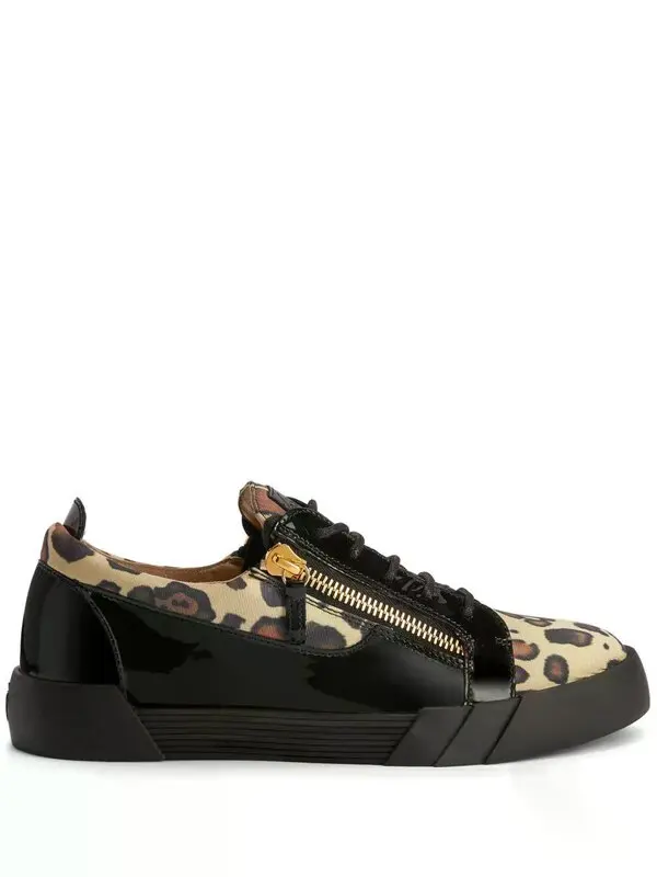 GIUSEPPE ZANOTTI Frankie Leopard-print Sneakers - Neutrals