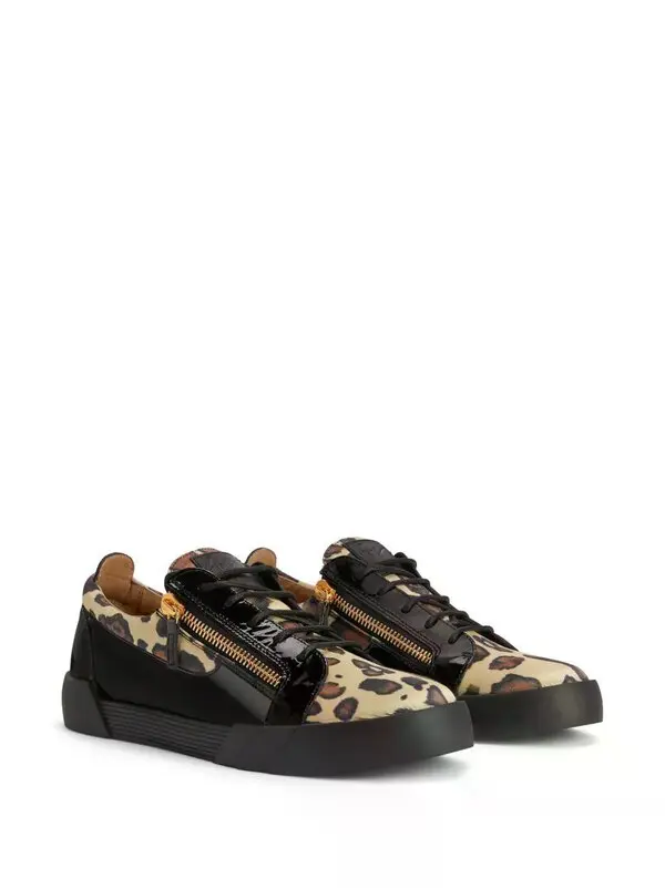 GIUSEPPE ZANOTTI Frankie Leopard-print Sneakers - Neutrals