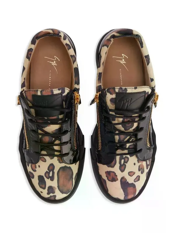 GIUSEPPE ZANOTTI Frankie Leopard-print Sneakers - Neutrals