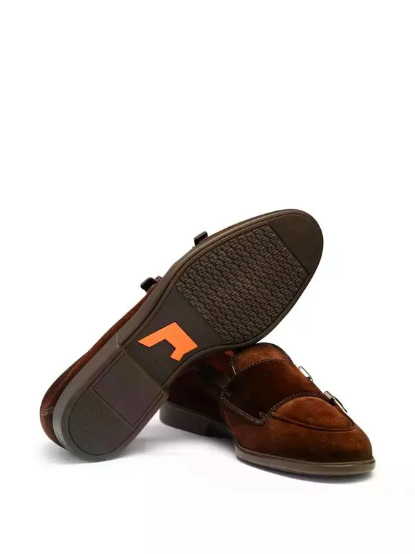 Santoni Suede Monk Shoes - Brown