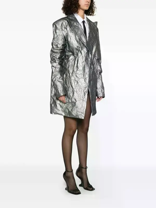 ALMAZ Lamé-effect Open-front Coat