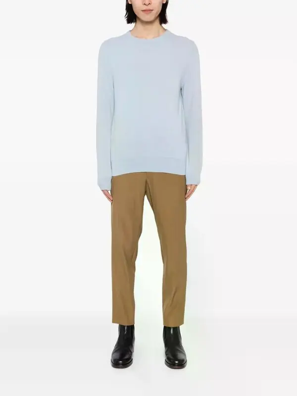 N.peal Oxford Round Neck Jumper - Blue