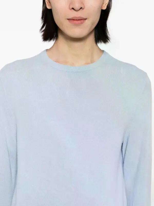 N.peal Oxford Round Neck Jumper - Blue