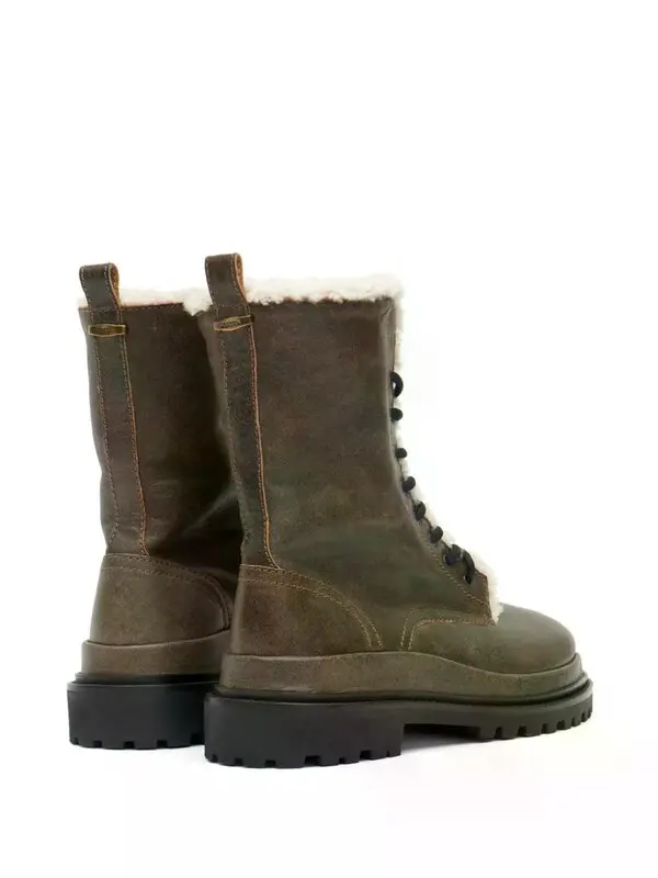 Isabel Marant Étoile Ghiso Lace-up Shearling Trimmed Boots