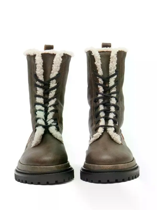 Isabel Marant Étoile Ghiso Lace-up Shearling Trimmed Boots