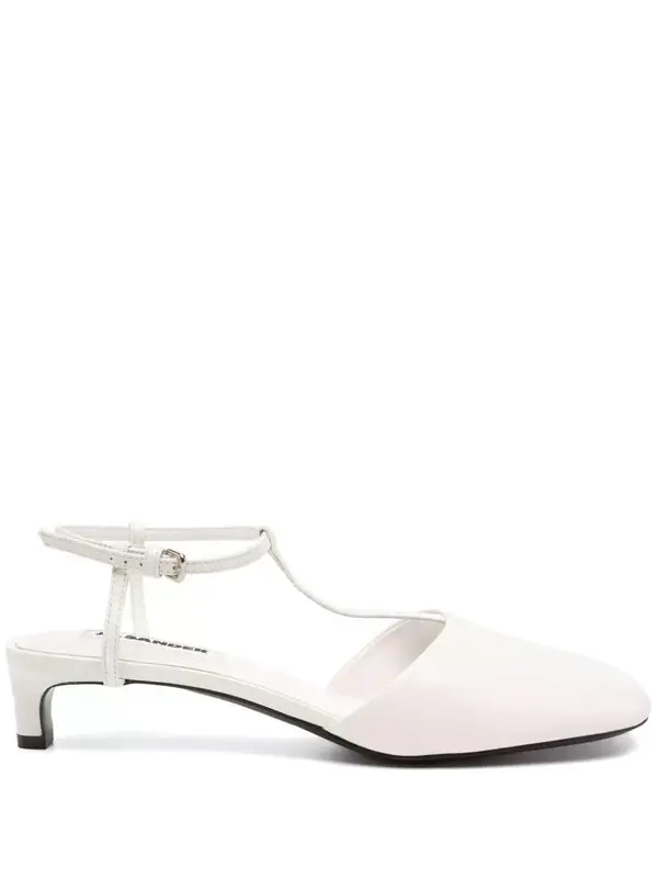 JIL SANDER Leather Pumps With Buckle-fastening Ankle Strap