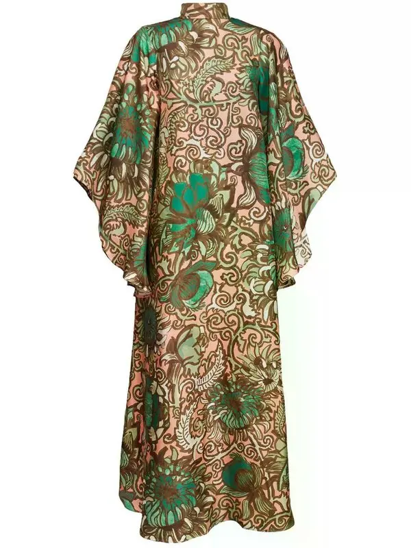 La DoubleJ Magnifico Floral-print Silk Maxi Dress - Neutrals