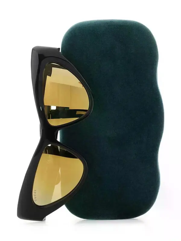 Gucci Logo-lettering Cat-eye Sunglasses