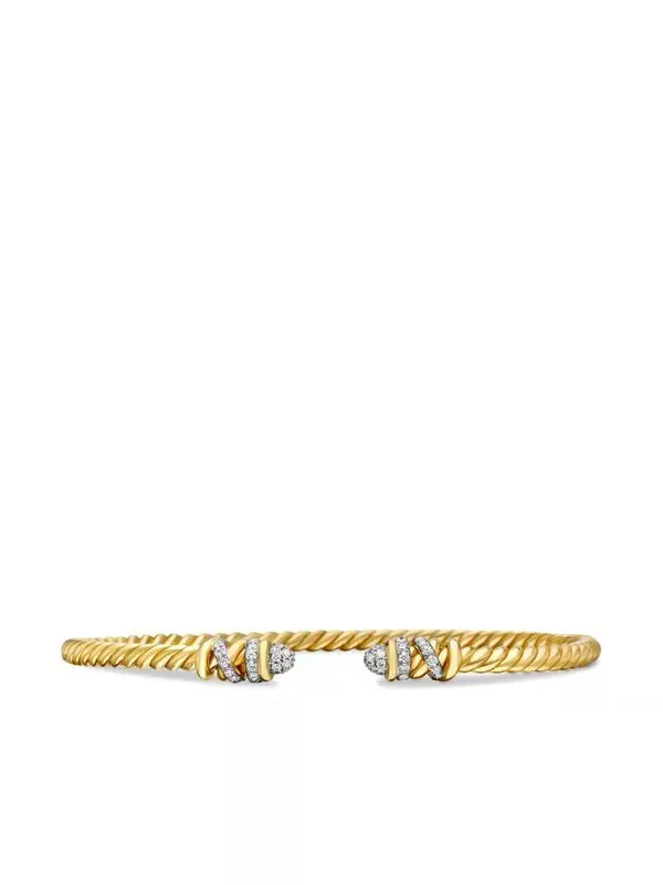 David Yurman 18kt Yellow Petite Helena Cablespira Diamond Bracelet - Gold