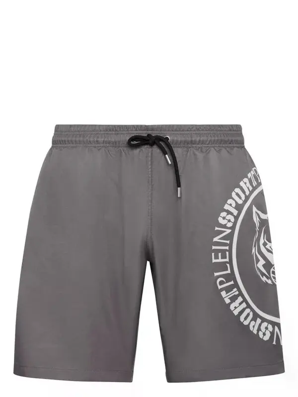 PLEIN SPORT Carbon Tiger Swim Shorts - Grey