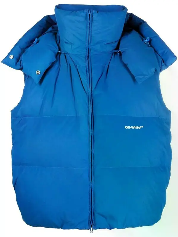 Off-White Down-feather Hooded Jacket - Blue