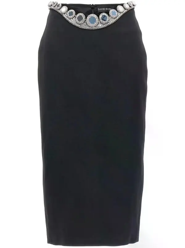 David Koma Rhinestone-embellished Pencil Skirt