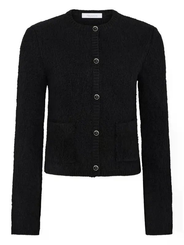 Rabanne Textured Button-up Cardigan With Patch Pockets