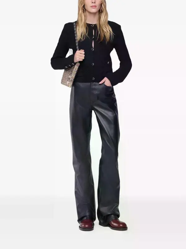 Rabanne Textured Button-up Cardigan With Patch Pockets